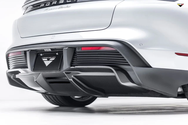 VORSTEINER AERO REAR Diffuser Carbon Fiber PP 2x2 Glossy Fits Porsche ...