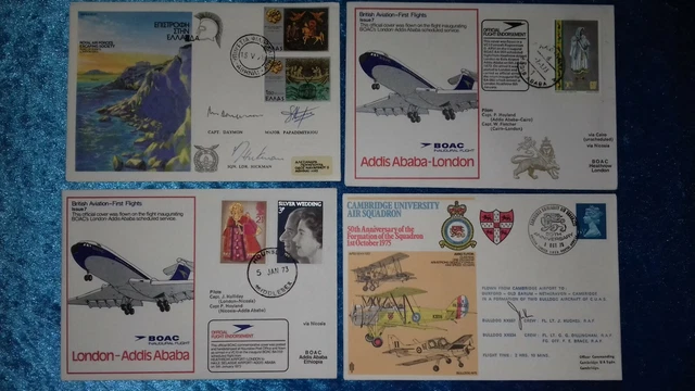 RAF FIRST DAY COVERS x4, FLOWN etc with GENUINE SIGNATURES MINT. (my ...