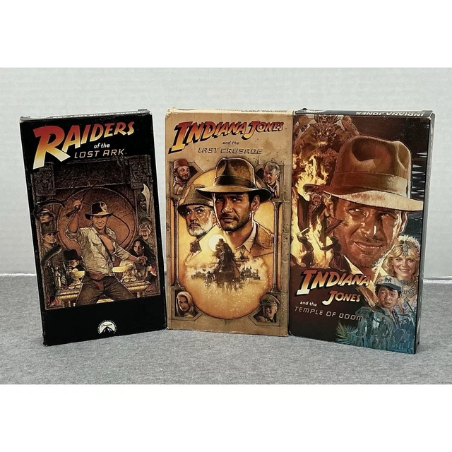 INDIANA JONES TRILOGY VHS Set Raiders Lost Ark Temple Doom Crusade £13. ...