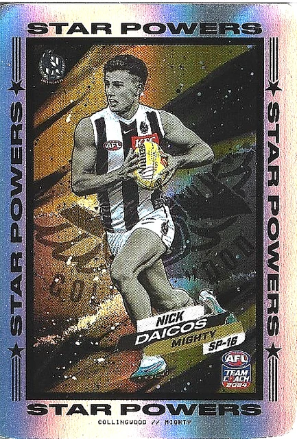 2024 TEAMCOACH COLLINGWOOD Nick Daicos Silver Star Powers #Sp-16 Afl ...