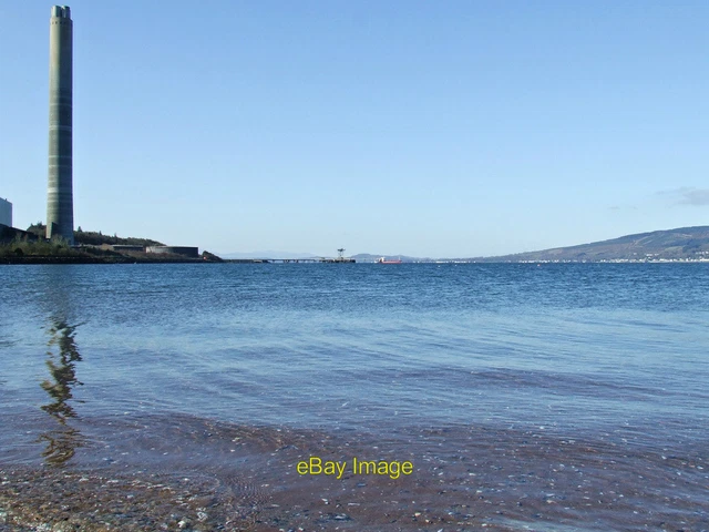 PHOTO 6X4 INVERKIP Power Station chimney and jetty The oil storage ...