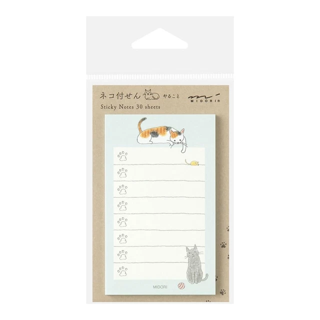 MIDORI 19093006 STICKY Notes Sticky Paper Cat Pattern Green $14.12 ...