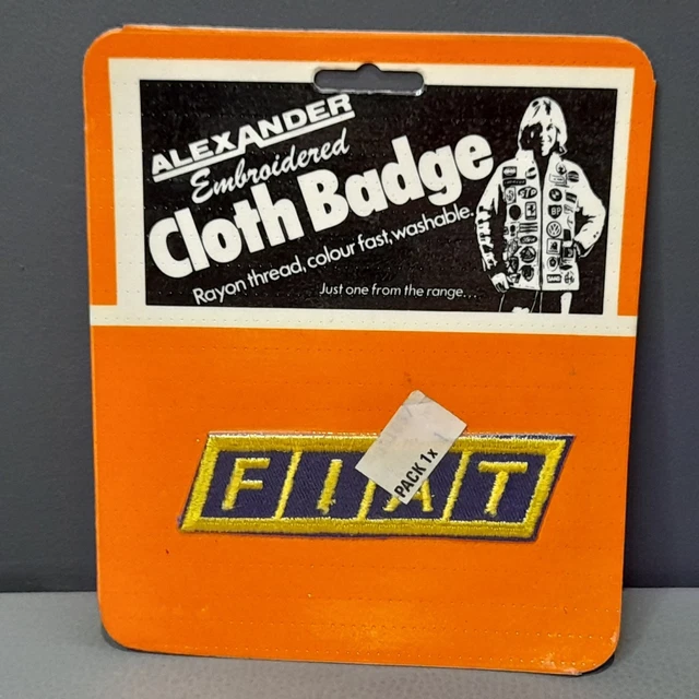 VINTAGE FIAT PATCH Badge Original NEW Old Stock Factory Sealed 1960s ...