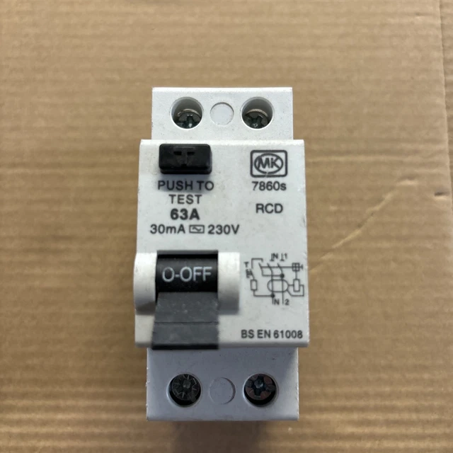 MK RCD 63 Amp 30mA Double Pole 63A Sentry 7860S £4.88 - PicClick UK