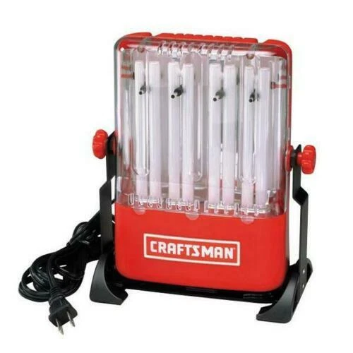 CRAFTSMAN WORK LIGHT 52 Watt Fluorescent Flood 360 Rotation w Stand ...