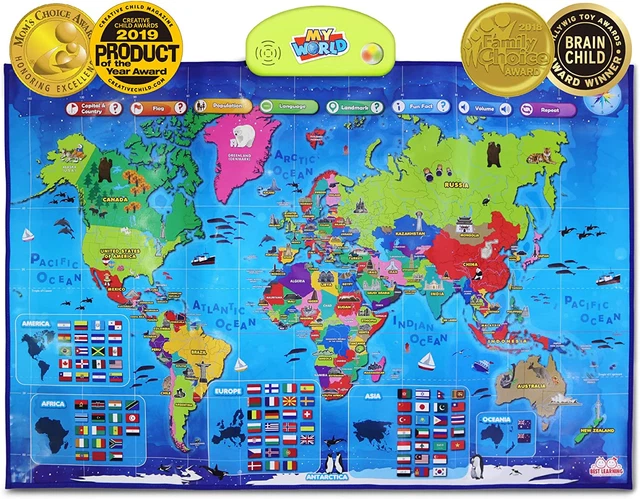 BEST LEARNING I-POSTER My World Interactive Map - Educational Talking ...