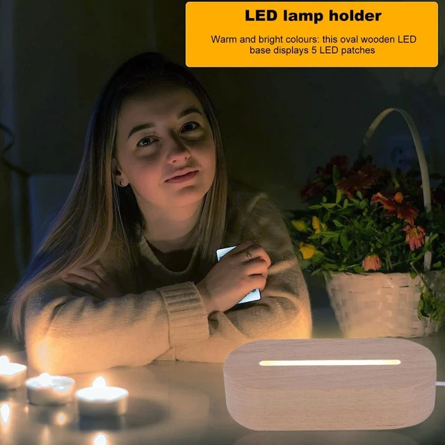 OVAL DISPLAY PEDESTAL - LED Lights Display Base with USB (White Light ...