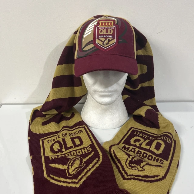 NRL - QLD Maroons State Of Origin Unisex Reversible Scarf & Cap/Hat ...