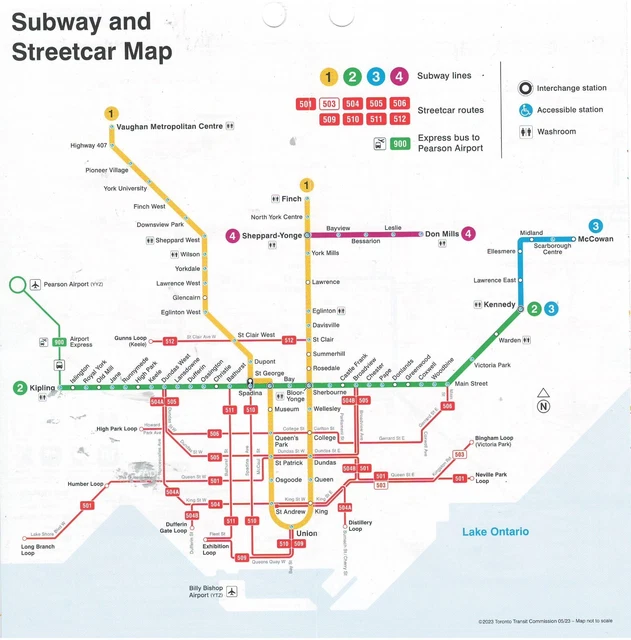 TTC 🚌🚇🚋 RIDE Guide Lite Map 2023 Summer 🦝 Toronto Subway Bus Streetcar ...