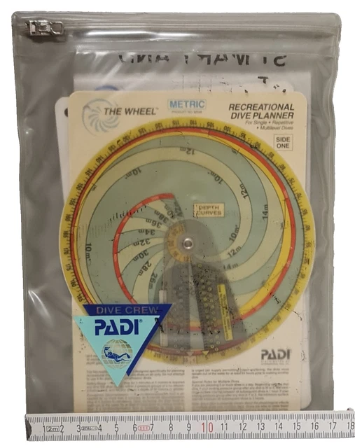 PADI THE WHEEL Dive Planner Scuba Diving Recreational Vintage ...
