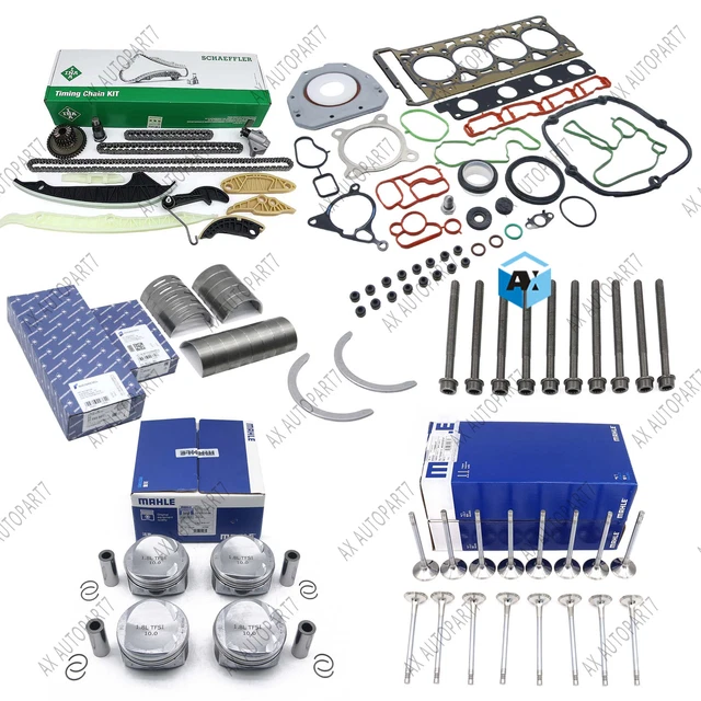 ENGINE OVERHAUL REBUILDING Pistons Valves Kit For VW Audi A3 A4 A5 1.8T ...