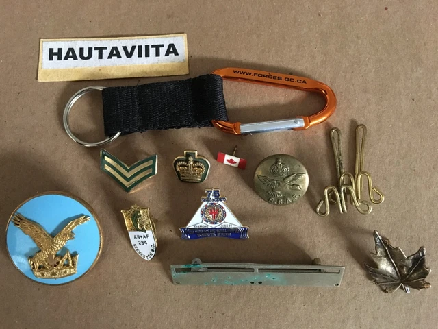 CANADA MILITARY LOT Collar Badges Buttons Pins RCAF ANAF ARMY WW2 ...