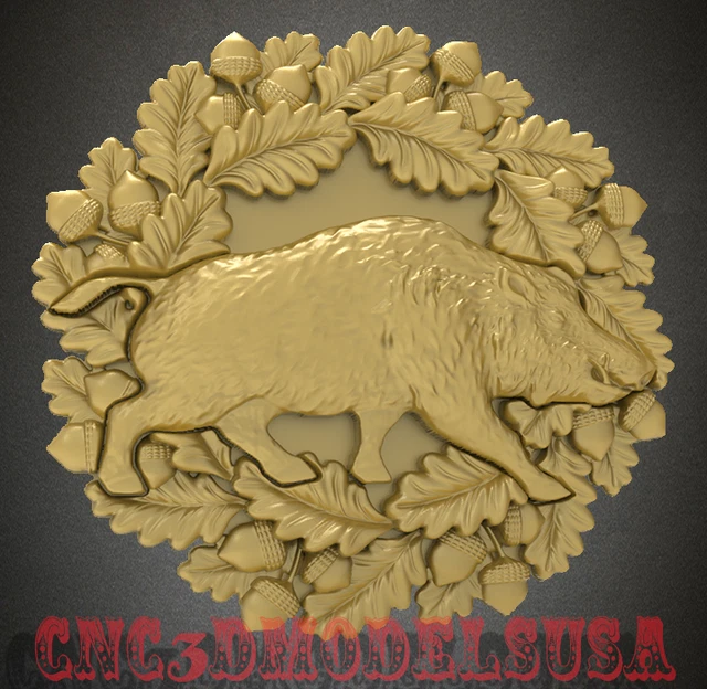 WILD BOAR 3D model STL file for cnc router laser & 3d printer £1.24 ...