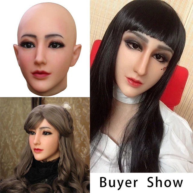 RÉALISTE SILICONE FEMALE Mask Crossdresser Tête Complète Masque ...