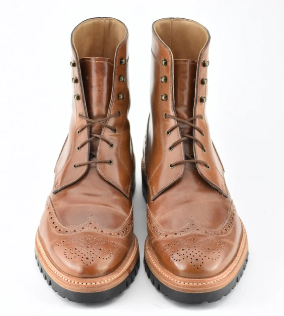 RIDER BOOT CO 8.5 Walnut Horween Shell Cordovan Wingtip Commando Sole ...