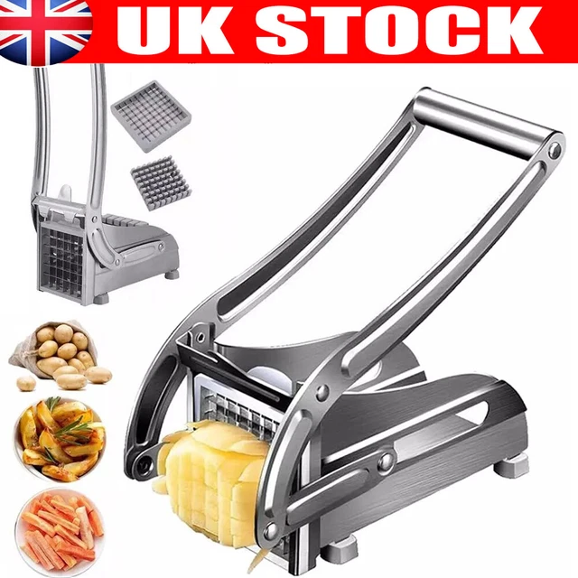 POTATO CHIPPER FRENCH Fries Slicer Chip Cutter Chopper Maker 2 Blades ...