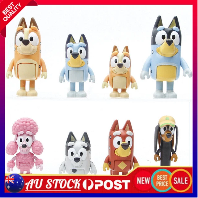 BINGO BLUEY FAMILY Friends 8 Figure Multi Pack Chilli Bandit Rusty Kids ...