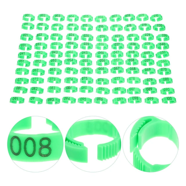 100 PCS POULTRY Identification Bands Bird Rings Chicken Leg Tags Birds ...