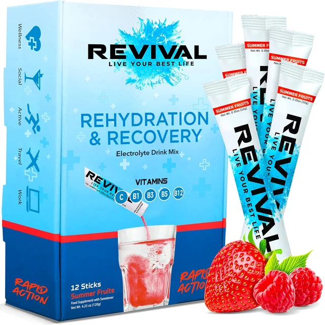 REVIVAL RAPID REHYDRATION Electrolytes Powder - High Strength Vitamin C ...