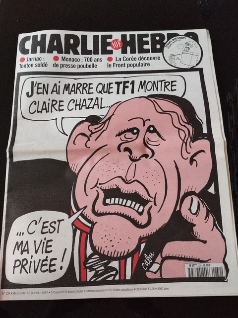 CHARLIE HEBDO 15/01/1997; Monaco; 700 ans de presse poubelle EUR 4,50 ...