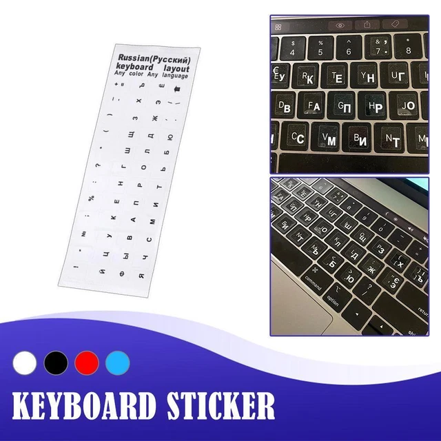 RUSSIAN TRANSPARENT KEYBOARD Stickers 4Colors For Laptop PC-Computer ...