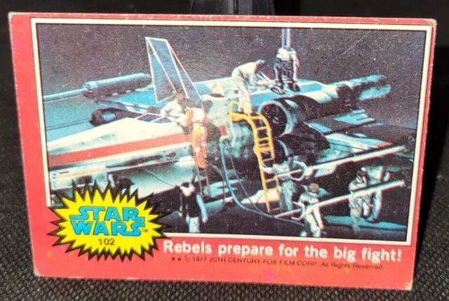 REBELS PREPARE FOR the Big Fight ! Star Wars 1977 Topps #102 Un nouvel ...