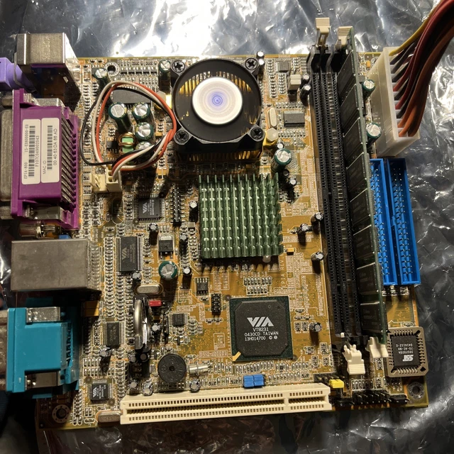 VIA EPIA-800 MINI-ITX SDRAM Motherboard /w VIA C3 800MHz CPU + 256Mb ...