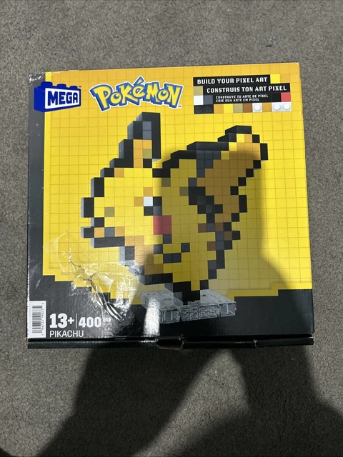 MEGA BLOKS POKEMON Pikachu Pixel Art Construction Set Retro Styled 400 ...
