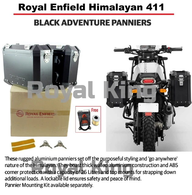 ROYAL ENFIELD &BLACK ,Pannier Box" For Himalayan & Scram 411 £510.44 ...