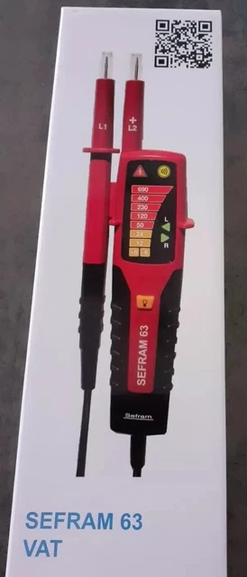 SEFRAM 63 - VAT Testeur de tension à LEDS IP64 AC/DC Continuité Ordre ...
