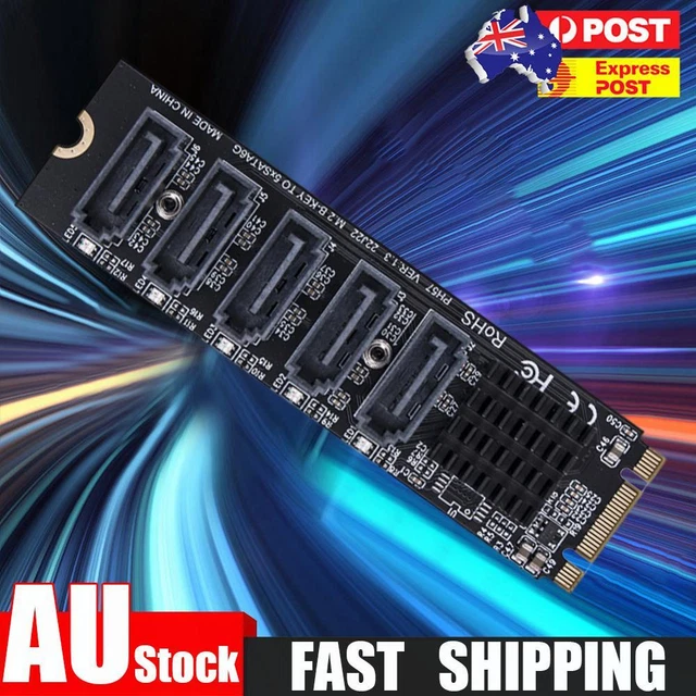M.2 MKEY PCI-E Riser Card M.2 To SATA 3.0 Converter NVME To SATA SATA3 ...