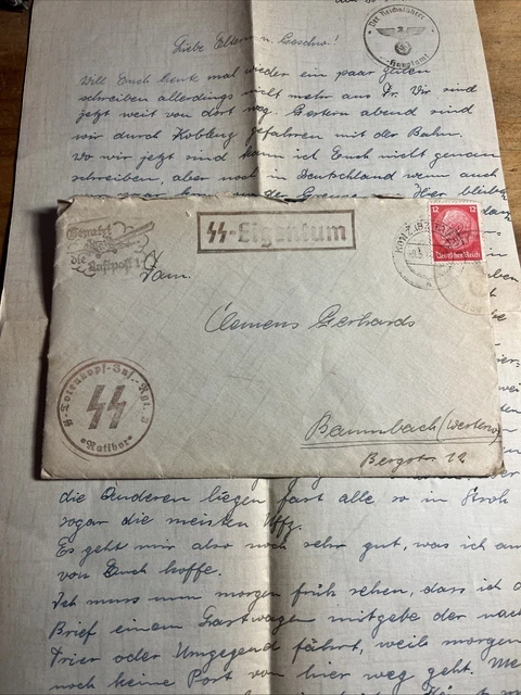 RARE WW2 GERMAN Feldpost Letter from Soldier or family Luftwaffe Zheng ...
