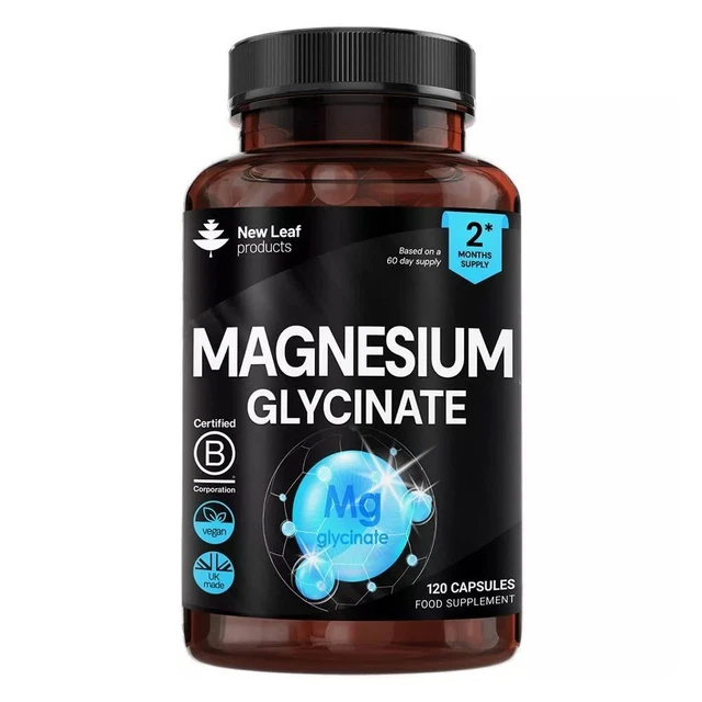 MAGNESIUM GLYCINATE CAPSULES High Strength 1040mg Fatigue Bone Health ...