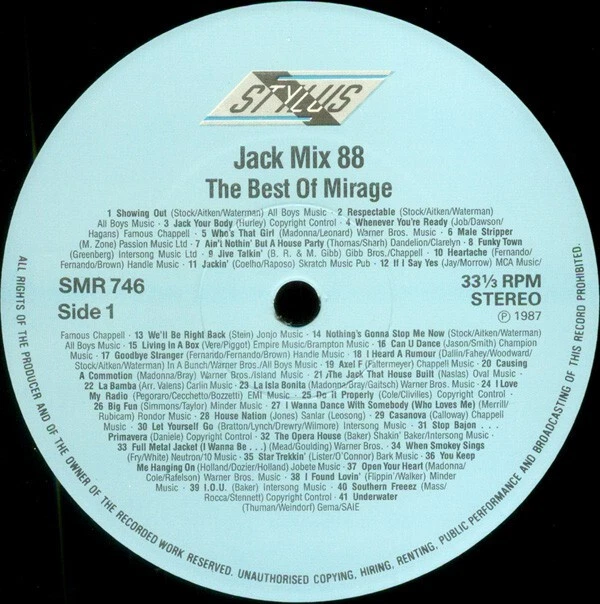 MIRAGE - Jack Mix 88 - The Best Of Mirage - 88 Non Stop Hits (LP, Comp ...