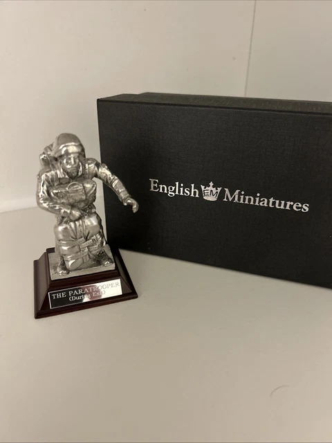 ENGLISH MINIATURES FINE Art Sculpture The Paratrooper (During Exit). £ ...