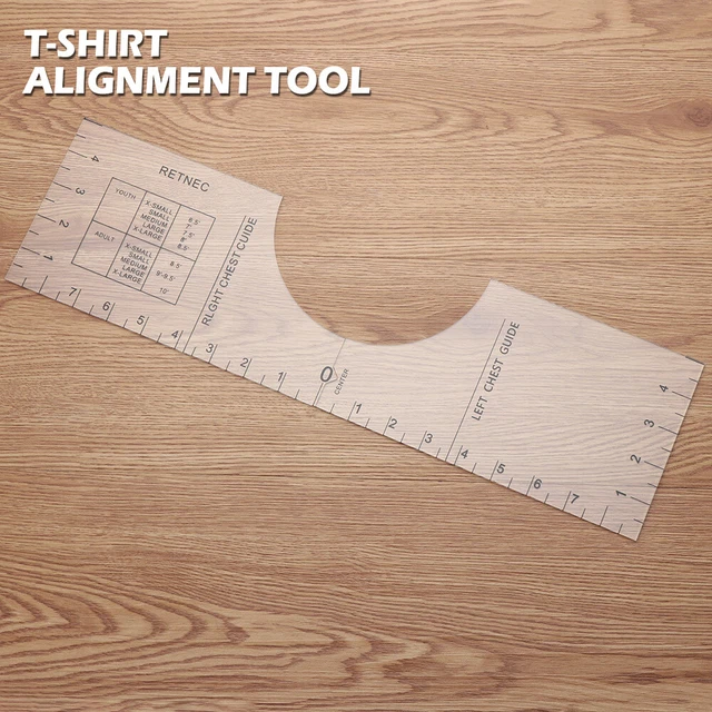 T-SHIRT HTV ALIGNMENT Ruler Tool Guide Fabric Cutting Sewing Ruler ...