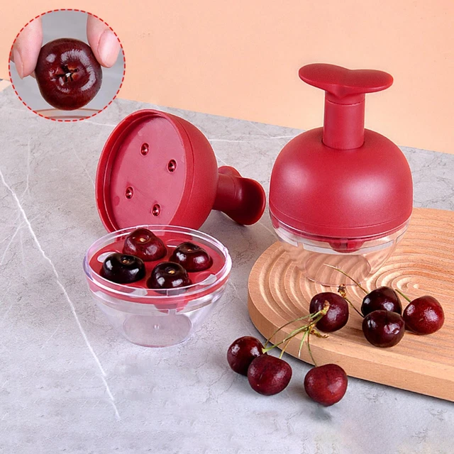 MULTI CHERRY PITTER Tool Fruit Remover with Ergonomic Push Design Pit 4 ...