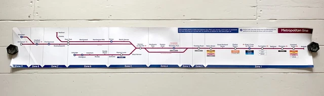 LONDON UNDERGROUND METROPOLITAN Line Map / Tube Carriage Map / London ...