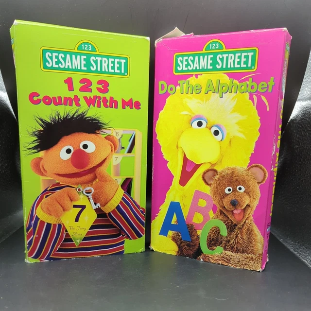 LOT DE 2 Sesame Street VHS Do The Alphabet & 123 Count With Me enfants ...