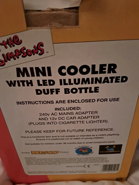 THE SIMPSONS PORTABLE Mini Fridge Refrigerator Homer Duff Beer £34.00 ...