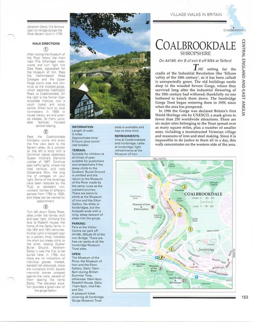 COALBROOKDALE SHROPSHIRE VINTAGE Walking Route & Map circa 1991 #153 ...
