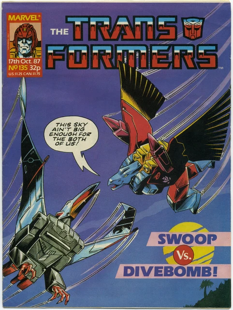 TRANSFORMERS #135; VG/FN, Marvel UK 1987; Comic Comics Dinobots ...