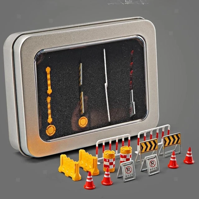 14X 1/64 ROAD Signs Miniature Construction Traffic Signs for Diorama ...
