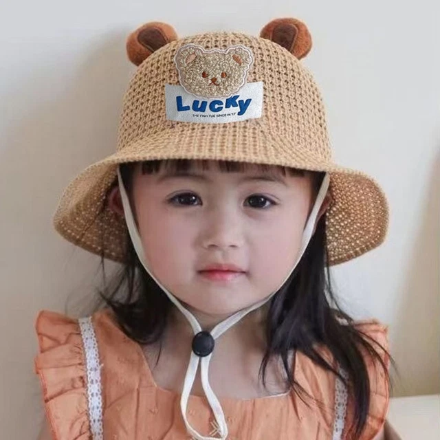 SUNSHADE CHILDREN SUN Hats Cartoon Bear Sunscreen Fisherman's Hat ...