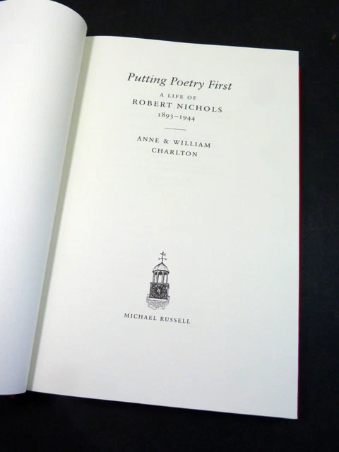 ROBERT NICHOLS WW1 poet biography ANNE CHARLTON signed Putting Poetry ...