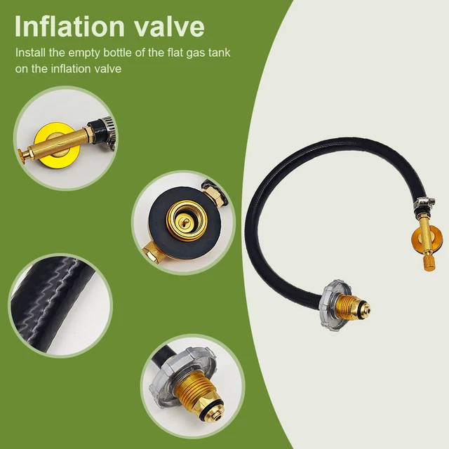 FLAT CYLINDER TANK Propane Recharge Adapter Cylinder Converter for ...