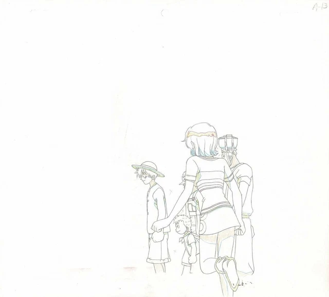 ONE PIECE MONKEY D. Luffy Nami Original Animation Cel picture Japanese ...