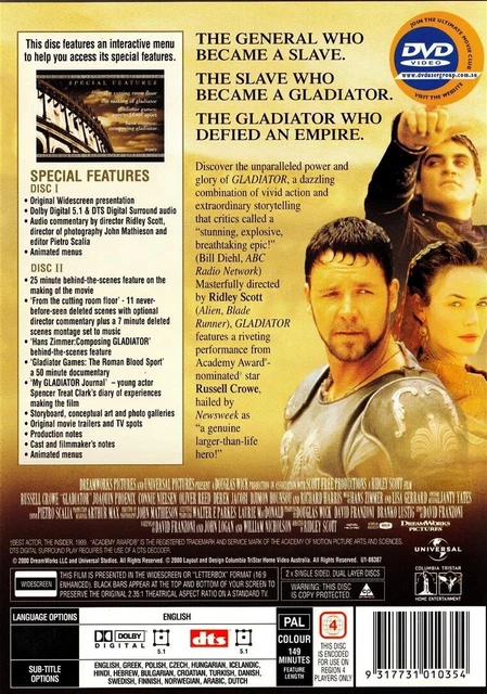 GLADIATOR DVD DELUXE Collectors Edition - Russell Crowe $7.99 - PicClick AU