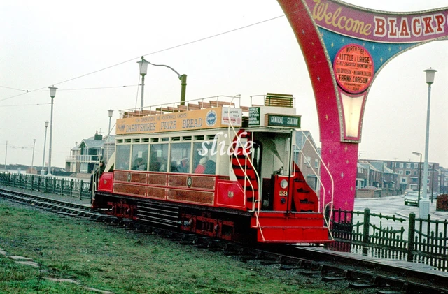 BLACKPOOL DREADNOUGHT TRAM 59 Starr Gate 1977 Original Slide+Copyright ...