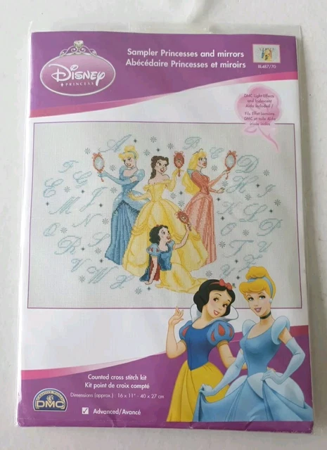 DMC DISNEY PRINCESS Sampler Princesses and Mirrors 14 Count Cross ...